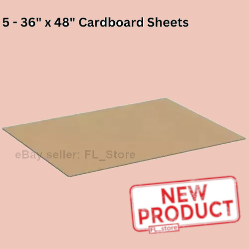 5 PACK Cardboard Sheets 36" x 48" Corrugated Kraft 5/32" Thick Single ...