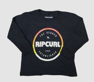 $36 Rip Curl Kids Blue Graphic Long Sleeve Logo Crew-Neck T-Shirt Size ...