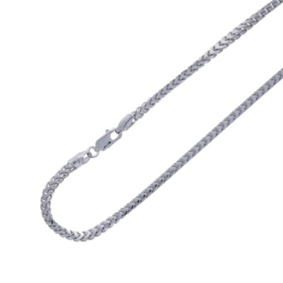 Men's Sterling Silver Square Franco Chain, All Lengths, 2.5mm Thick ...