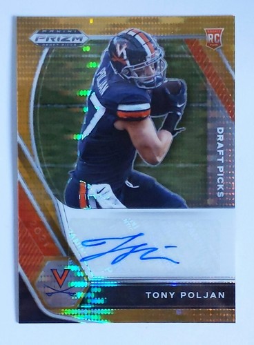2021 Panini Prizm Draft Tony Poljan Auto /49 Orange Pulsar #DPA-TOP ...