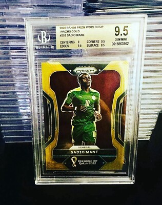 2022 Panini Qatar World Cup Prizm Sadio Mane Gold/10 BGS 9.5 Liverpool ...
