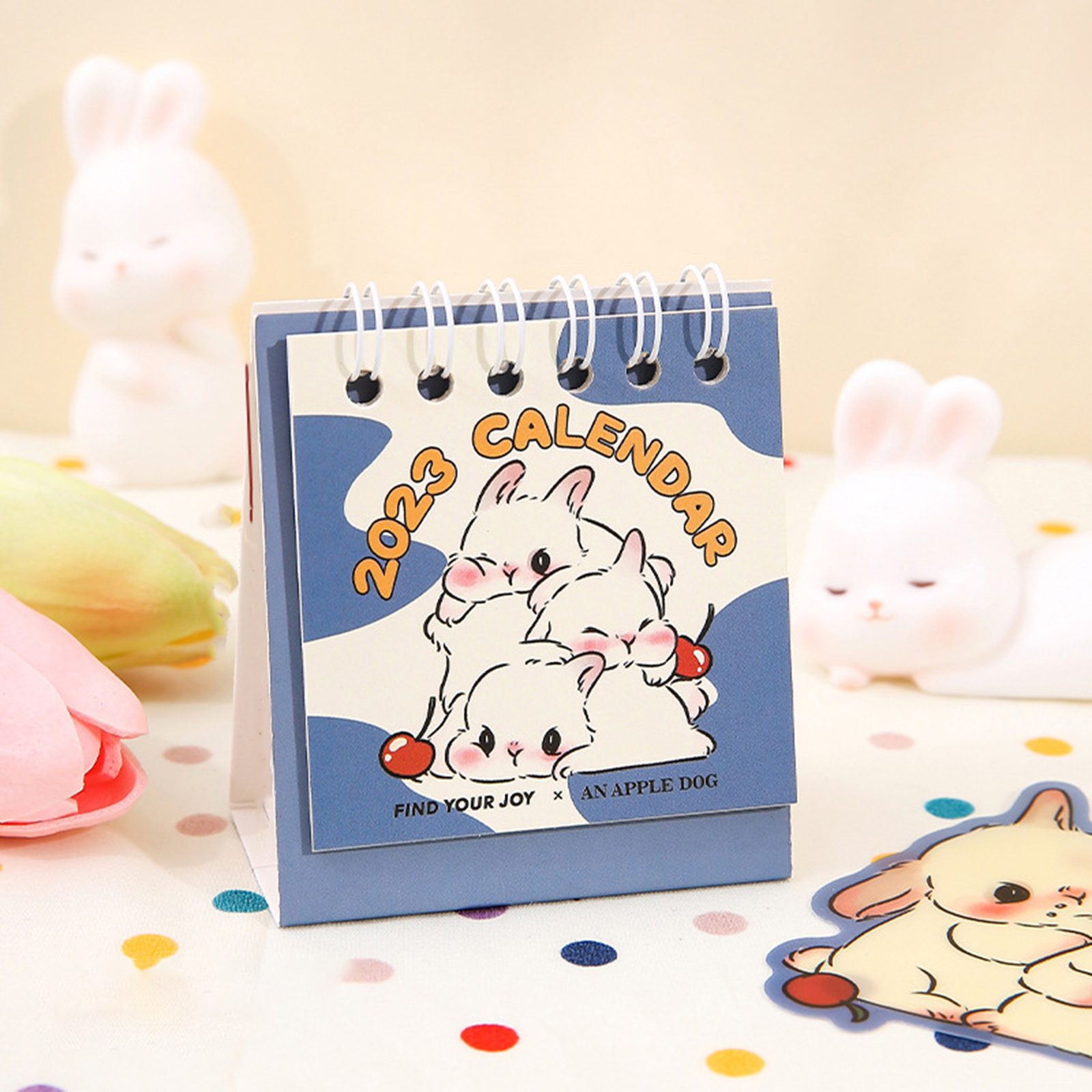 Desk Calendar Adorable Time Management 2023 Cartoon Rabbit Daily ...