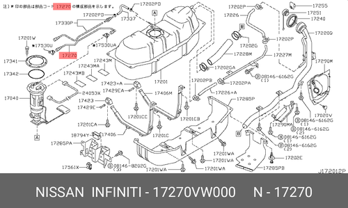 Genuine OE Tube Assembly Outle 17270VW000 , 17270-VW000 | eBay.de