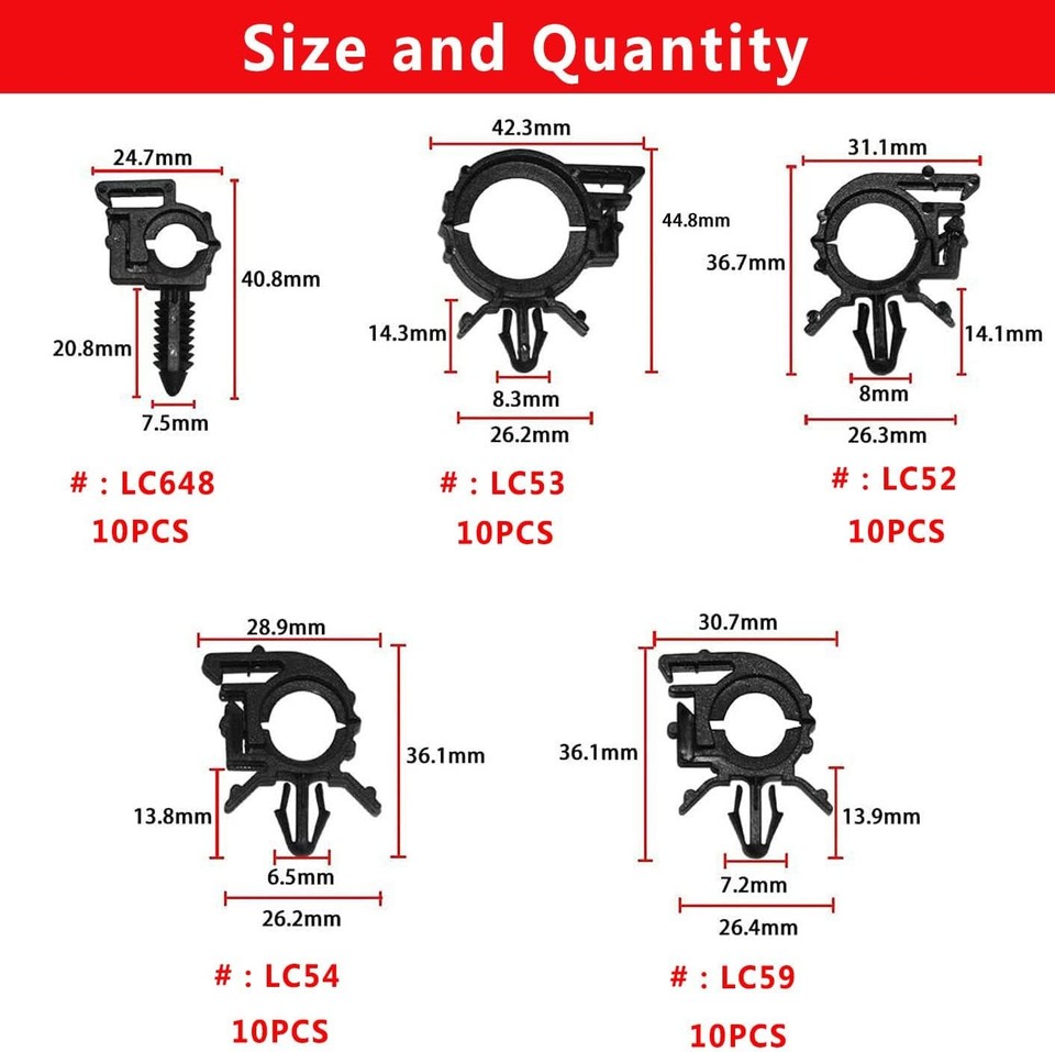 Automotive Car Wire 60PCS, Harness Routing Clip 60PCS | eBay