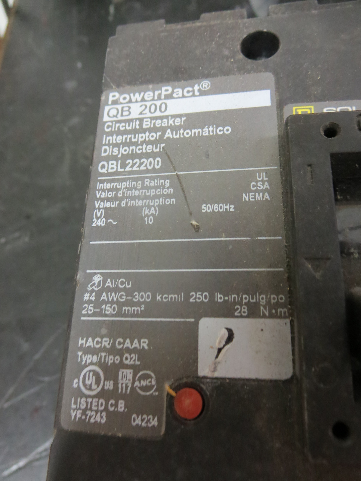 Square D PowerPact QB 200 Circuit Breaker QBL22200 200 Amp 2 Pole | eBay