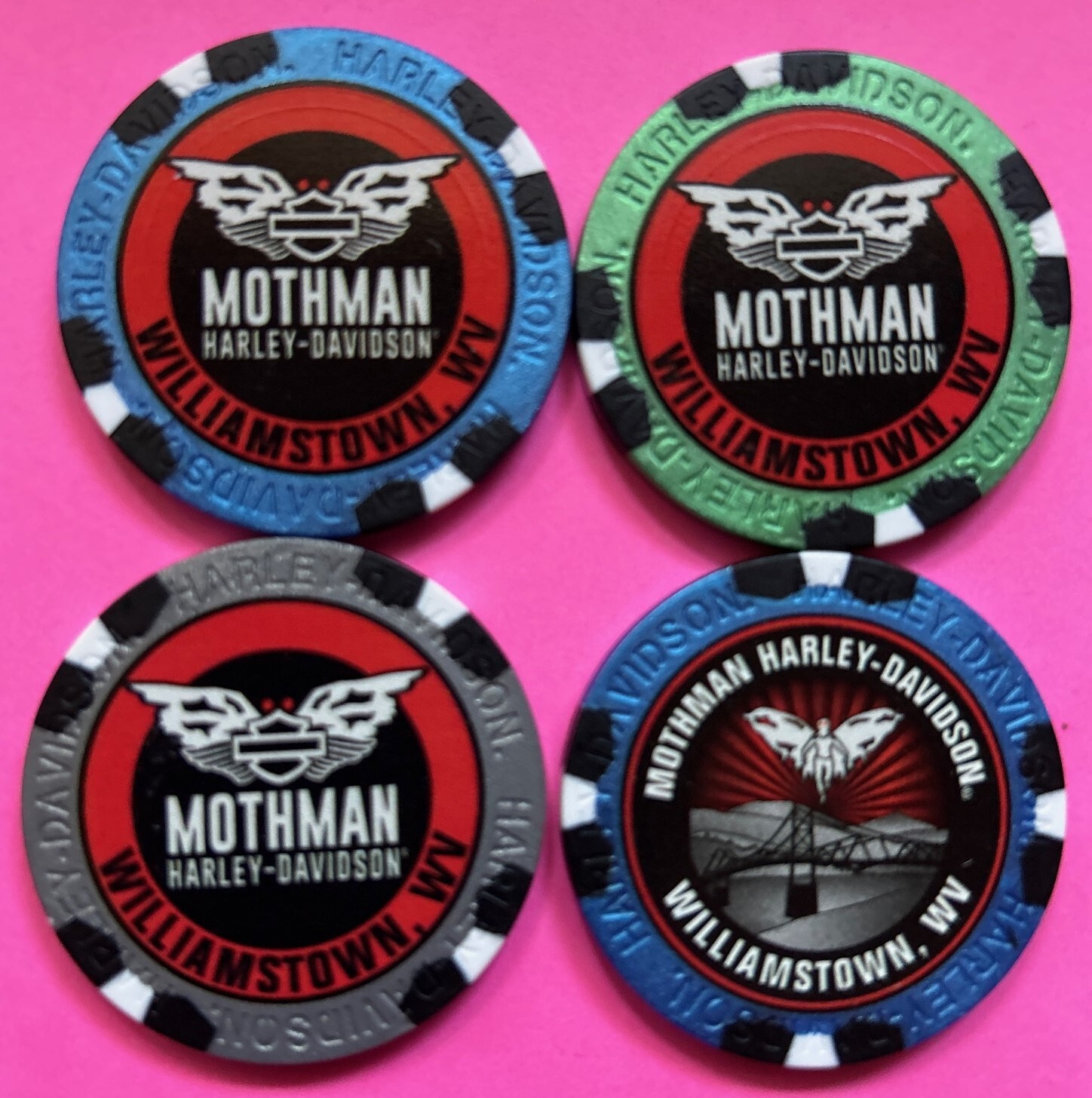 Harley Davidson Wide Print Poker Chip Mothman HD in Williamstown, WV ...