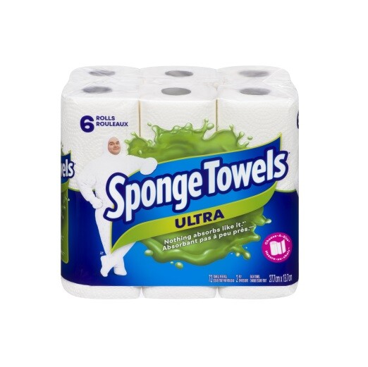 SpongeTowels Ultra Paper Towel - Ultra Absorbent 4x6 Rolls 24-CASE PACK ...