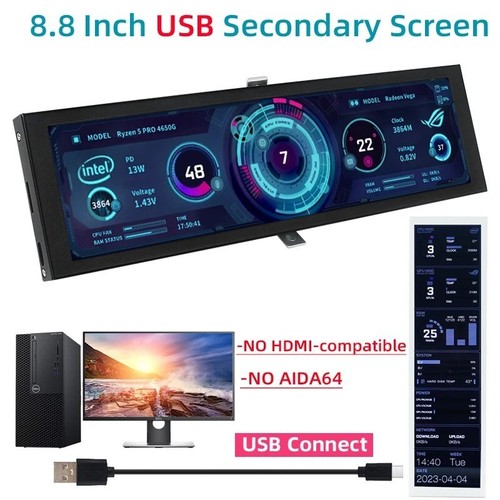 8.8 Inch IPS Type C Secondary Screen USB-C Interface Computer ...