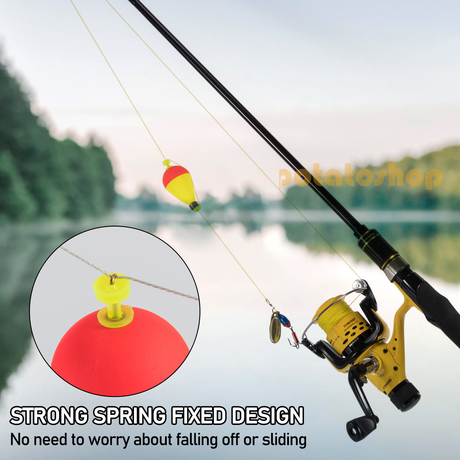 10/20 Pack 15g/20g Weighted Bobbers Snap-on Fishing Floats Pear Shape ...