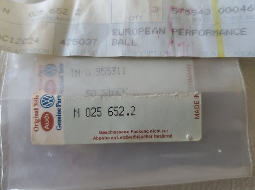 NEW GENUINE VW Check Balls For Trans Valve Body - N 0256522 (2) Ck ...