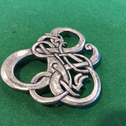 Dragon Brooch Pin TINN-PER Pewter Norway Signed~ Norse Mythology | eBay