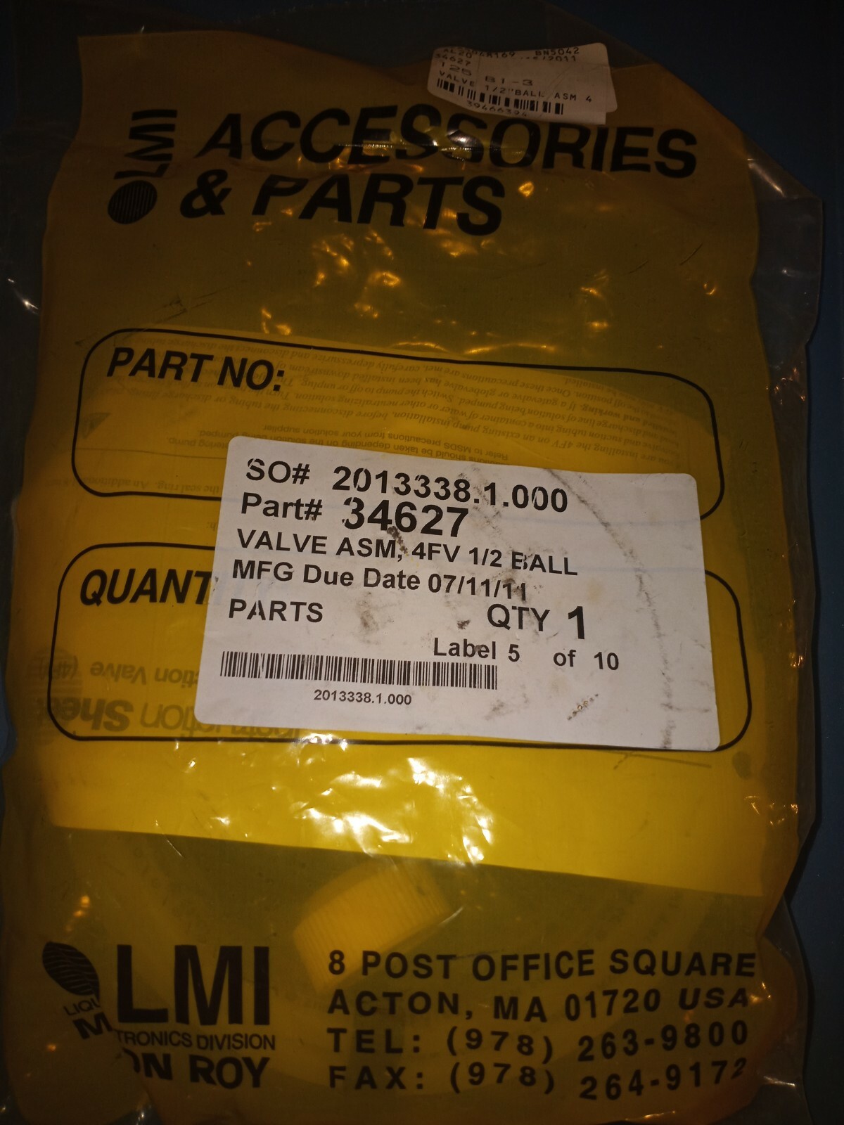 LMI 4 Function Valve SS liquid ends for 1/2" MPT part 34627 for sale ...