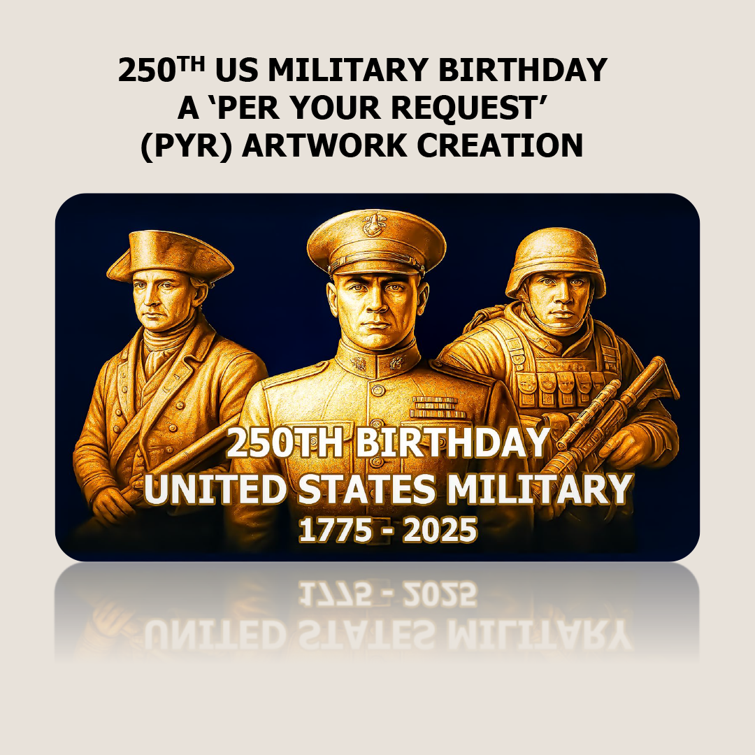 250TH BIRTHDAY US MILITARY PYR Custom Metal Art - CB SB Caps + RMP ...