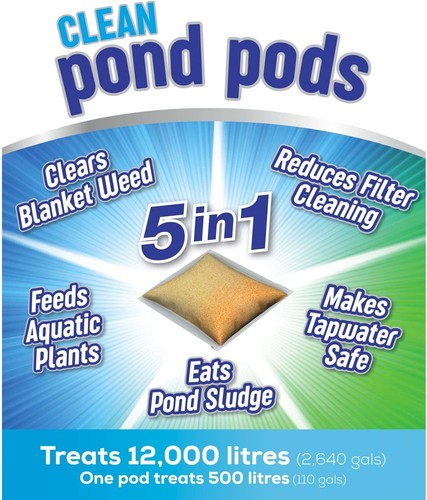 BLAGDON CLEAN POND PODS 5 IN 1 EASY USE POND TREATMENT KOI SLUDGE ...