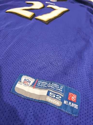 RAY RICE Baltimore Ravens Sewn Jersey Reebok NFL Players On Field Sz 52 ...