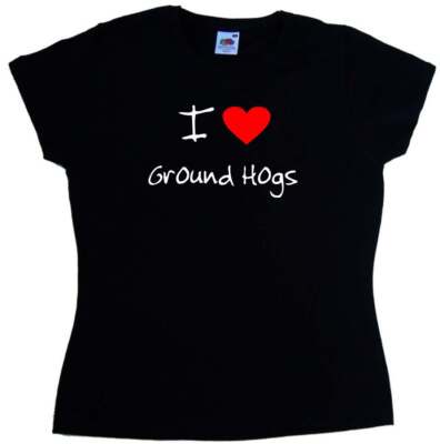 I Love Heart Ground Hogs Ladies T-Shirt | eBay UK