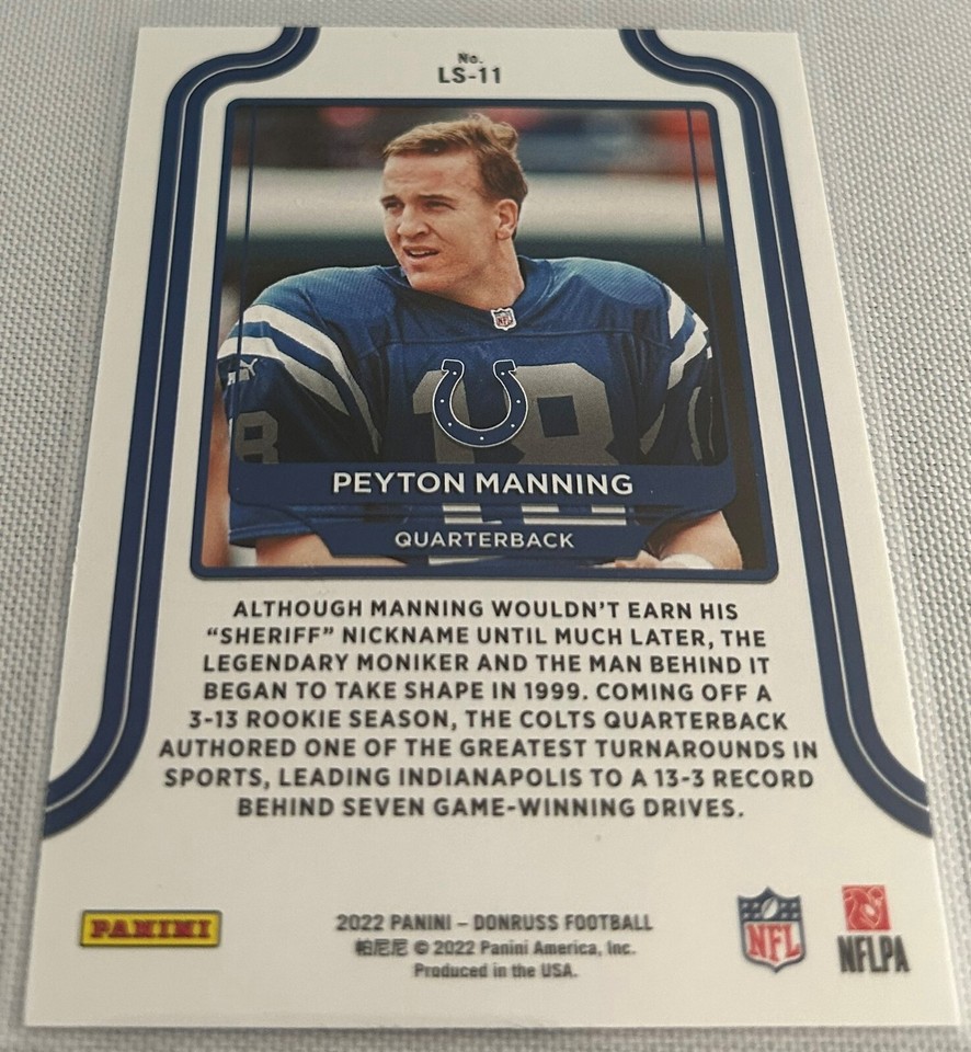 2022 Donruss Football Peyton Manning Indianapolis Colts Legends Series ...
