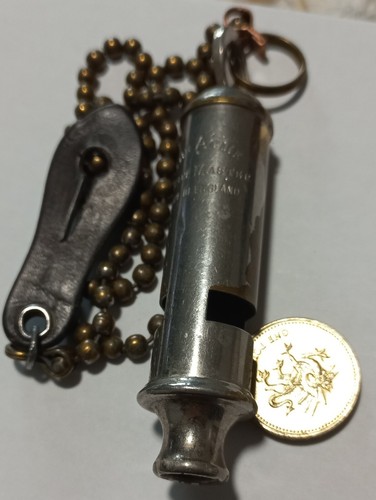 ANTIQUE THE ACME SCOUT MASTER SCOUTING WHISTLE NICKEL PLATED ON BRASS ...