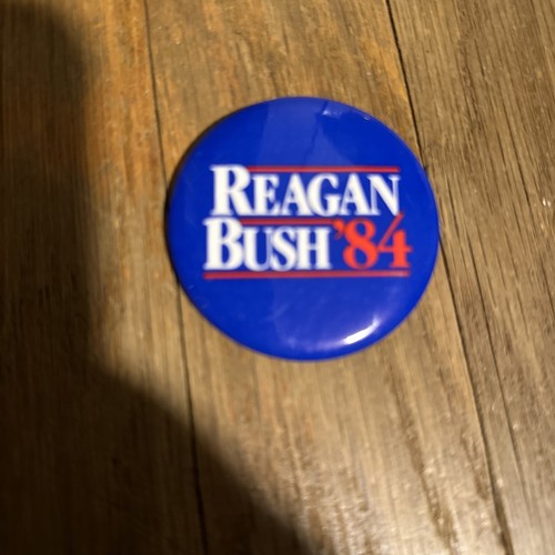 Vintage Reagan Bush 1984 Blue Metal Button Pin Political Presidential ...