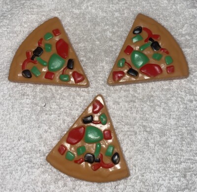 Lot Of 3 Plastic Slices Of Pizza Pretend Play Fake Food Child’s Toy | eBay