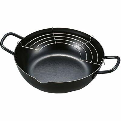 Japanese TEMPURA Iron Frying Pan Pot 9.4in 24cm Cooking Made in JAPAN ...