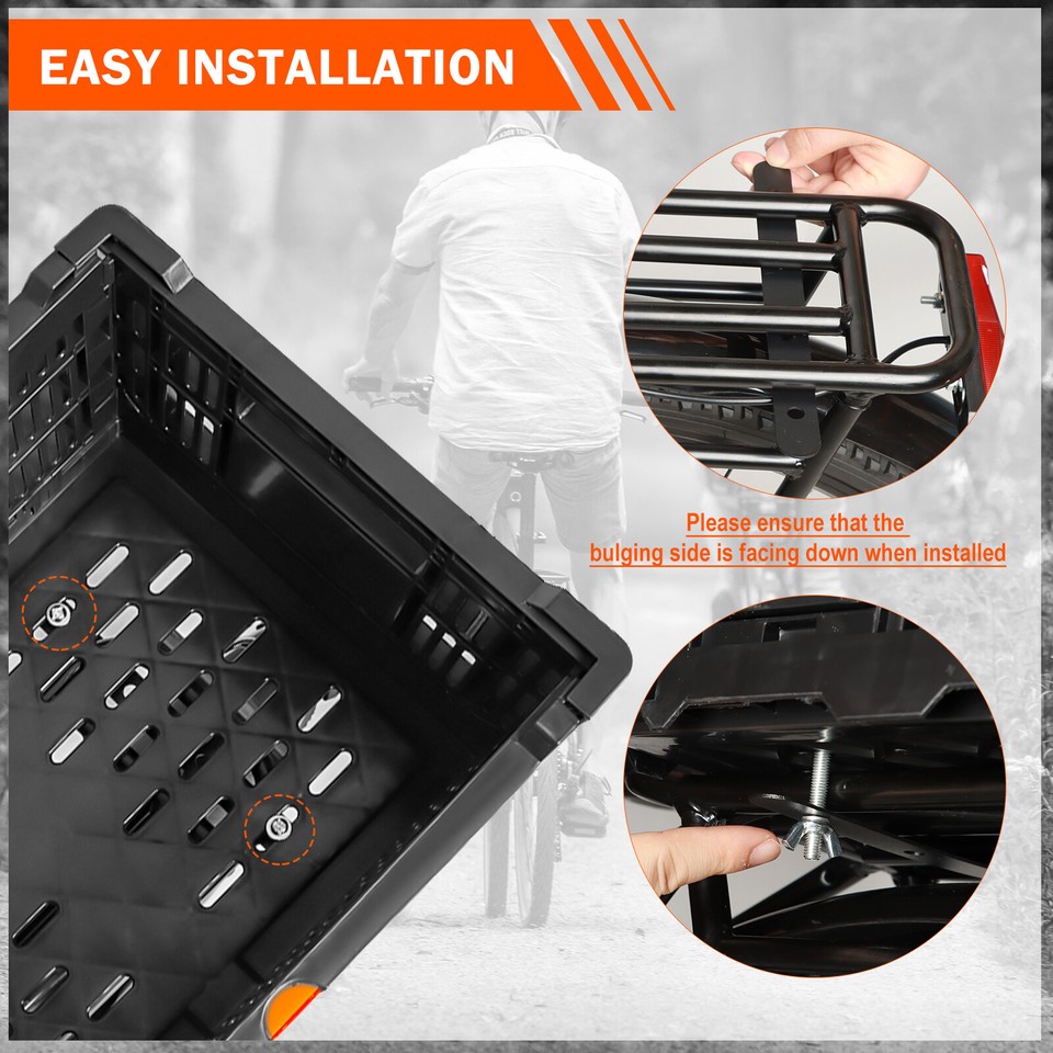 Bike Foldable Rear Basket, Rear Bicycle Cargo Rack, Ebike Storage Rear ...