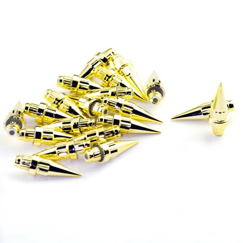 100pc Car Gold Spiked Rivets Wheel Rim Lip Replacement Nuts For 7.4mm ...