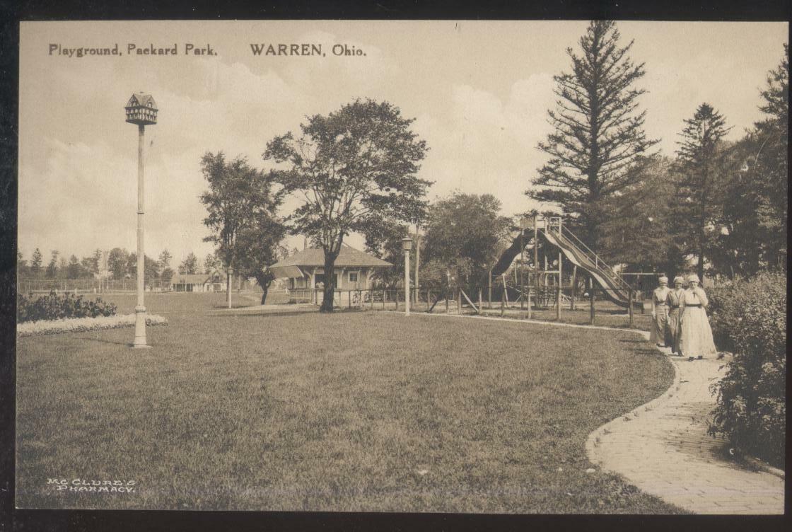 Postcard WARREN Ohio/OH Packard Park Playground Slide 1920's | eBay