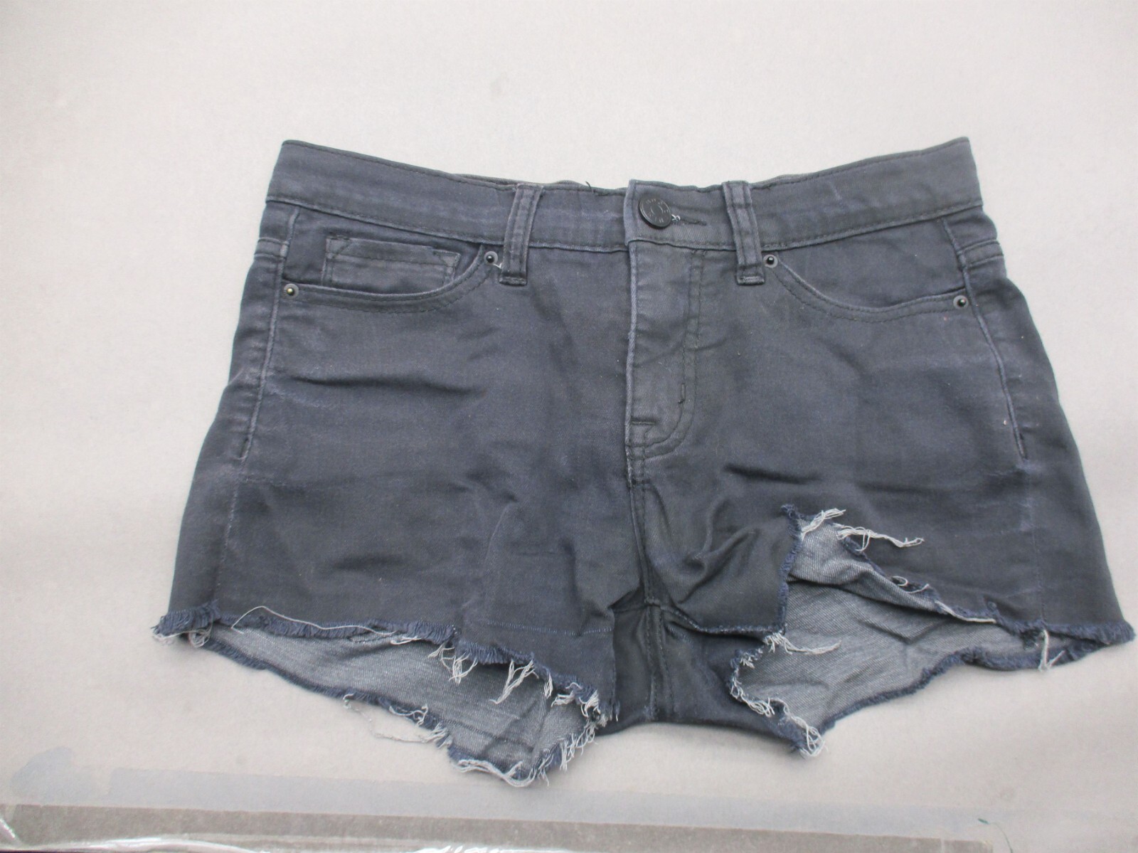 BDG Size 27 Womens Black Zip Fly Pockets Fringe Stretch Mini Denim ...