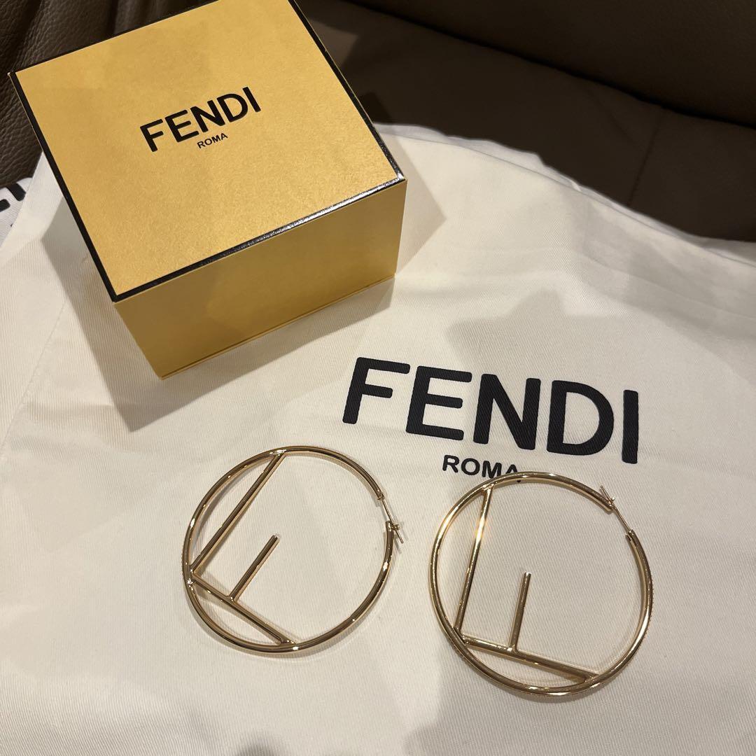 Fendi logo hoop earrings store