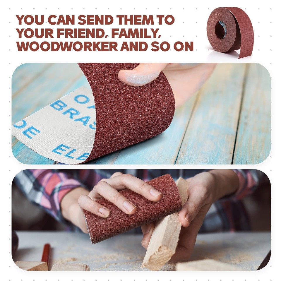 Heigble 120 Grit Sandpaper Roll 3''x100 ft Long Emery Cloth Sand Paper ...