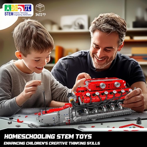 V12 Engine Model Kit That Works - 3472 PCS Build Your Own Model Engine ...