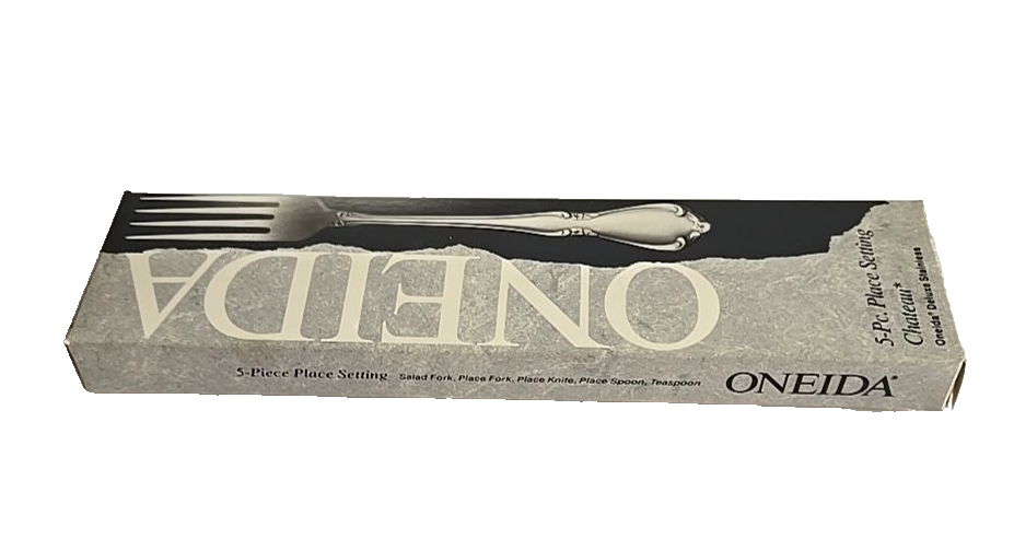 1992 Oneida Deluxe 5pc Place Setting Chateau 18/8 Stainless Vintage ...