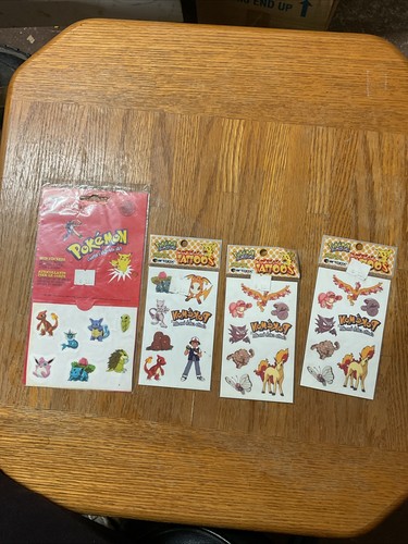 1995-temporary tattoos Pokemon Pikachu & Friends Temporary Tattoos Lot ...