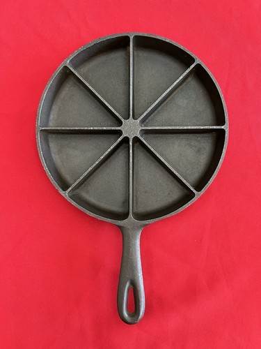 Vintage Cast Iron Cornbread Wedge Skillet 9 Inch Pan Made In USA Great ...