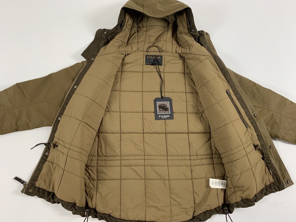 FILSON INSULATED SHELTER CLOTH PARKA DARK TAN L NWT SOLD OUT | eBay