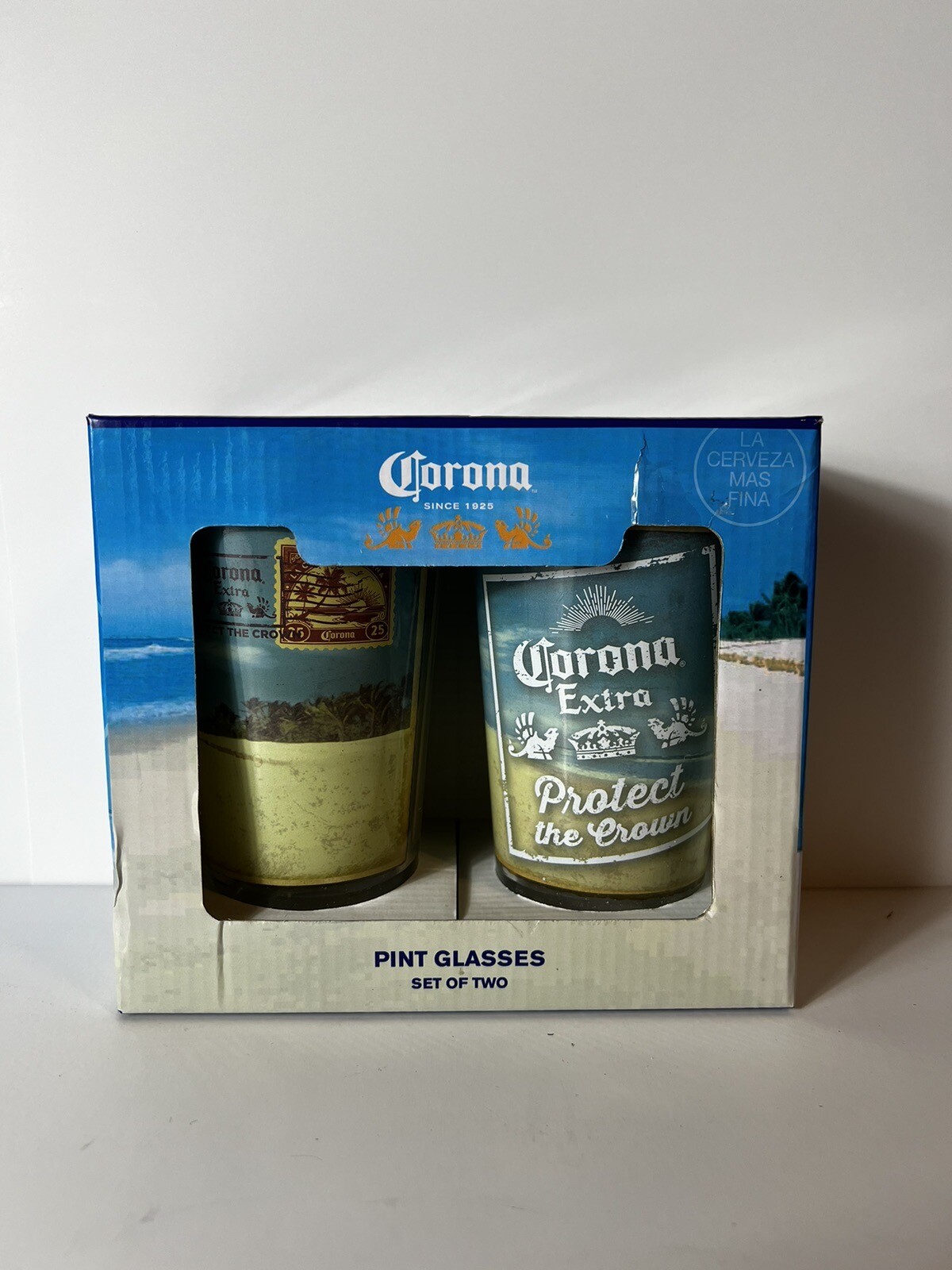 Vintage Corona Extra Parrot 2 Pint Glasses | eBay