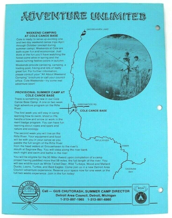 Cole Canoe Base Program Guide Bifold Detroit Area Council Boy Scouts ...