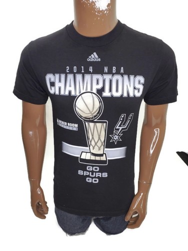 2014 San Antonio Spurs NBA Champions Locker Room Adidas Black T-Shirt ...