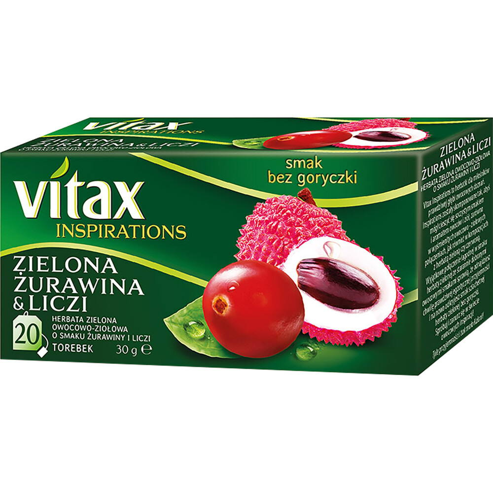 VITAX INSPIRATIONS FRUIT GREEN TEA - 20 TB tea bags - BIG CHOICE - NO ...
