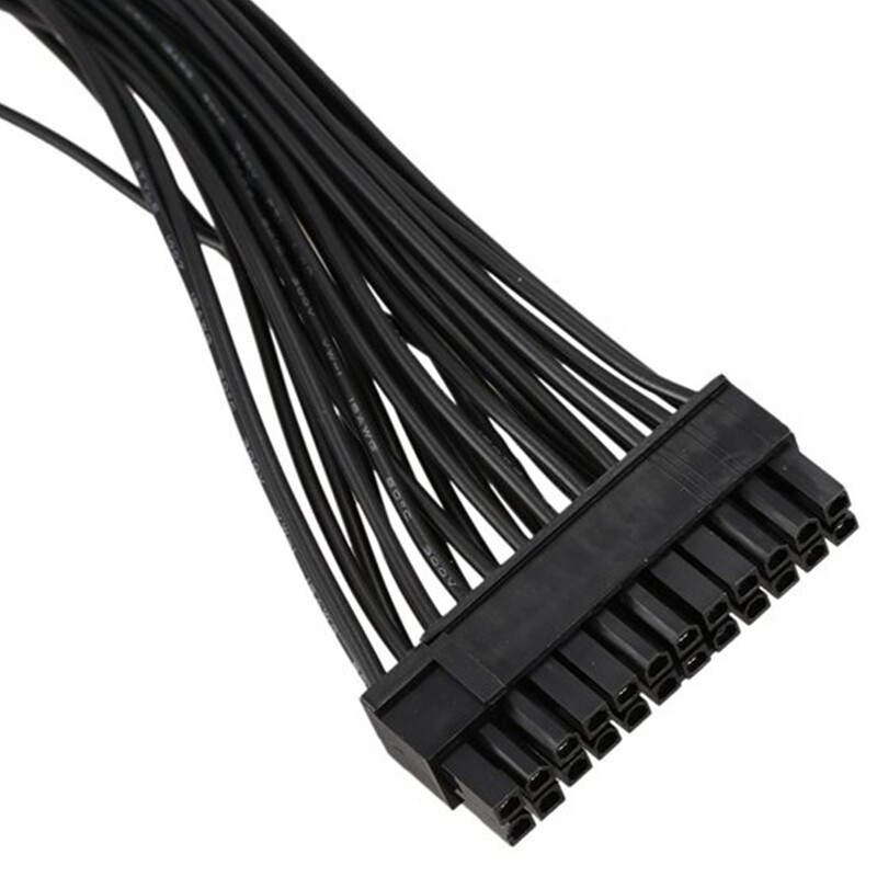 ATX 24Pin 1 to 2 Port Supply Extension Cable PSU Male to Female ...