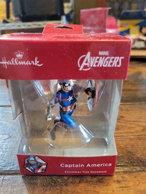 Hallmark Redbox Marvel Avengers Captain America Christmas Tree Ornament ...