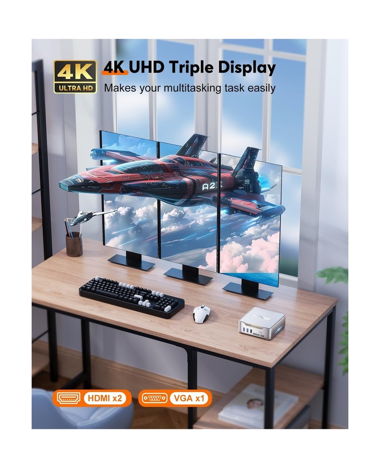 KAMRUI GK3 Plus N97 Mini PC Windows 11,12th Alder Lake N97 CPU(3.6GHz ...