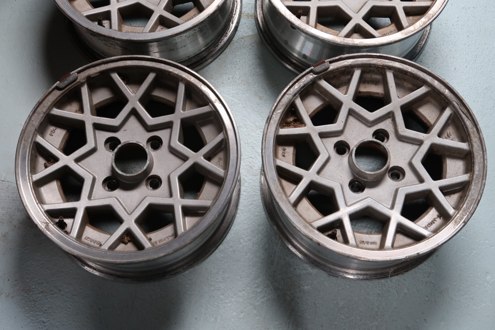 RARE 1981 SET OF SNOWFLAKE DATSUN NISSAN 280ZX TURBO WHEELS RIMS IN ...