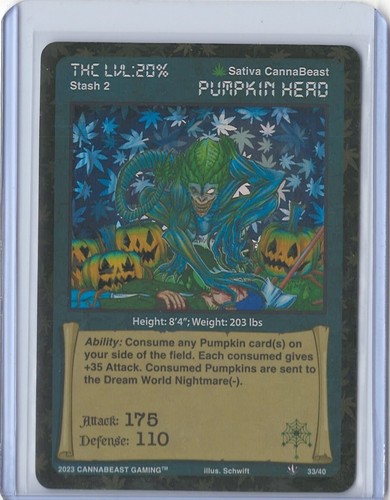 CannaBeast TCG Pumpkin Head Holo Card #33/40 Harvest Of Horror CCG Pack ...