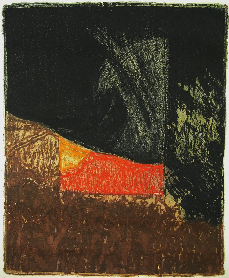 Anju Chaudhuri "The Dark Earth" c1970 India Aquatint Signed 1/50 | eBay UK