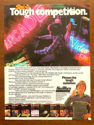 1984 HesWare Software Vintage Print Ad/Poster Computer Video Games ...
