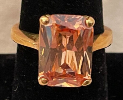 Champagne Colored Stone Gold Tone Setting | eBay