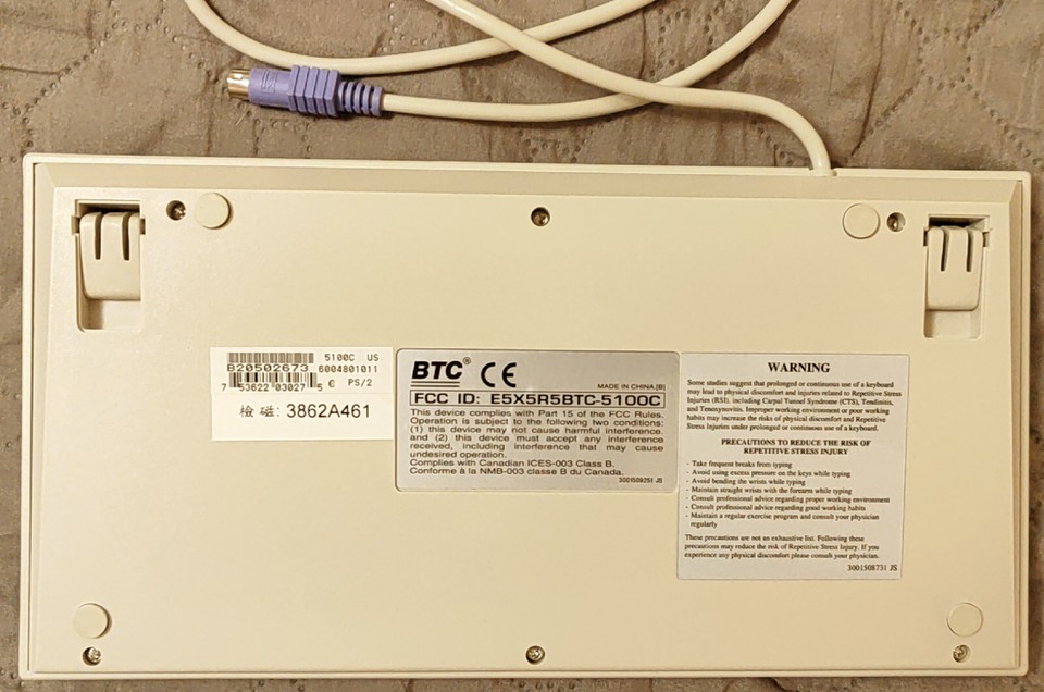 TWO Vintage BTC Compact Keyboard 5100C PS2 PS/2 Win95 XT AT | eBay