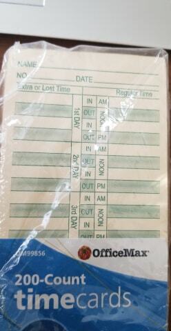 OfficeMax Double-Sided Weekly Time Cards With Overtime 200/Pack 3-3/8 ...